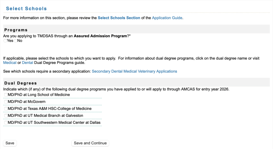 TMDSAS Application Guide for Prospective Medical Students
